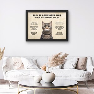 Funny Tabby Cat House Rules Print: Humorous Cat Lover Gift - Etsy