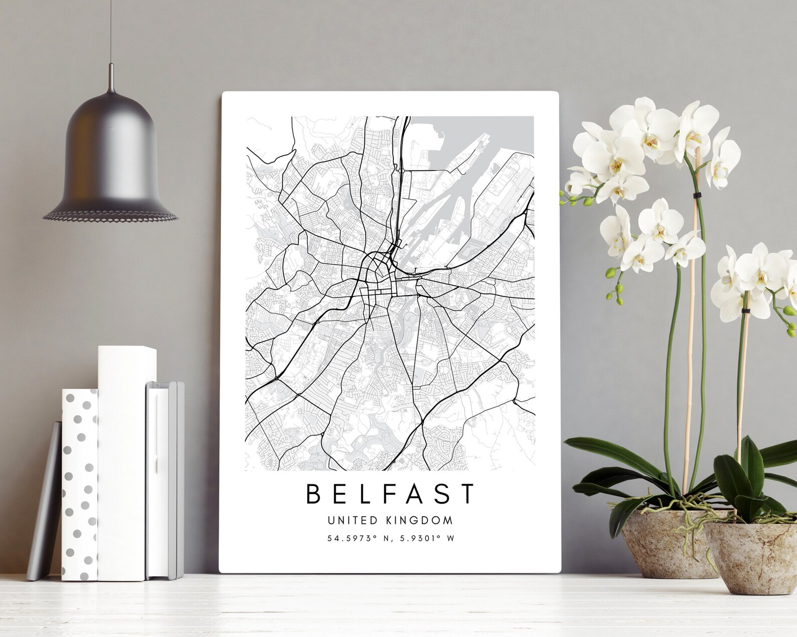 Belfast Map Wall Art UK City Map Art Belfast Minimalist - Etsy