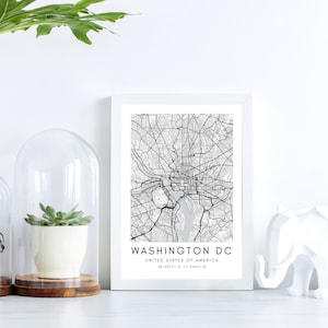 Washington DC Map Printable Wall Art - Washington DC City Map Wall ...