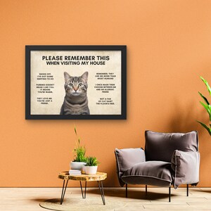 Funny Tabby Cat House Rules Print: Humorous Cat Lover Gift - Etsy