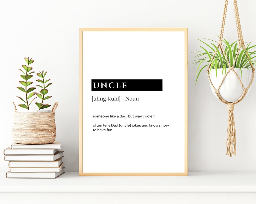 Oncle Definition Print Funny Oncle Definition Poster Cadeau pour oncle ...