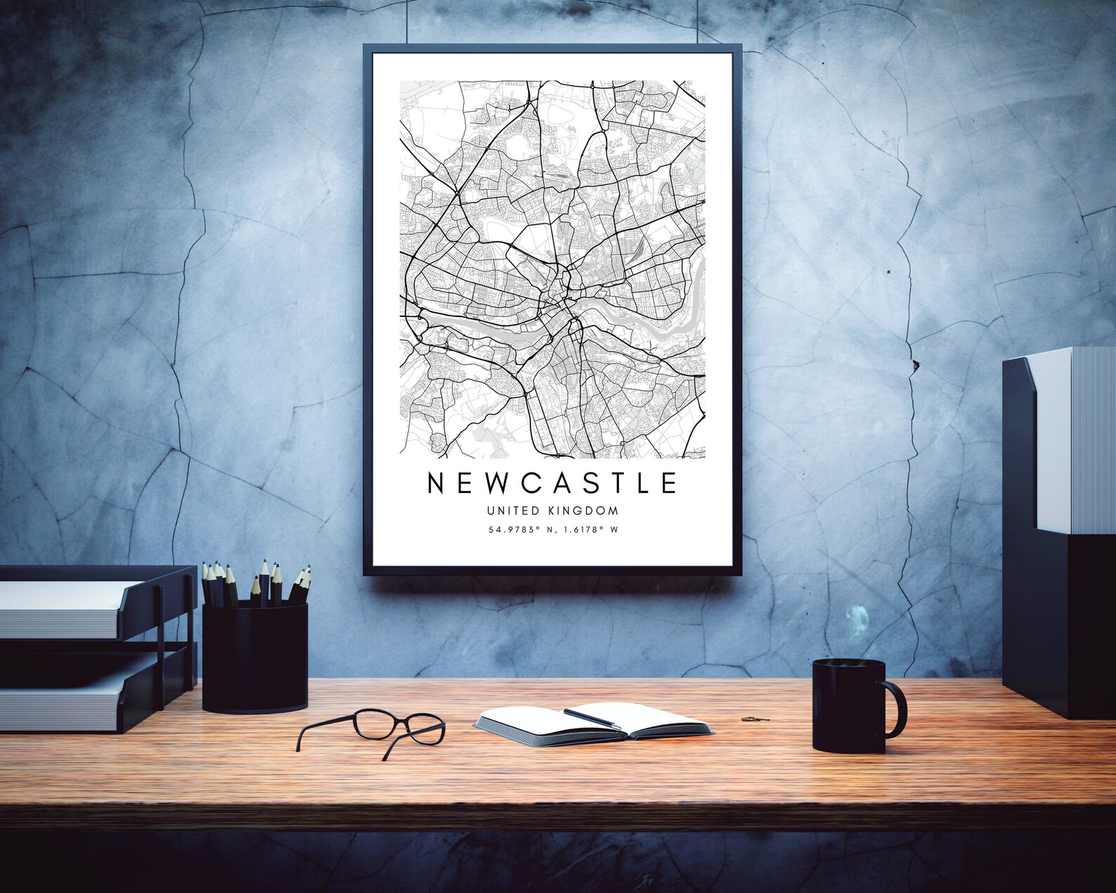 Newcastle Map Print Newcastle Wall Art Print Newcastle Decor Art Work ...