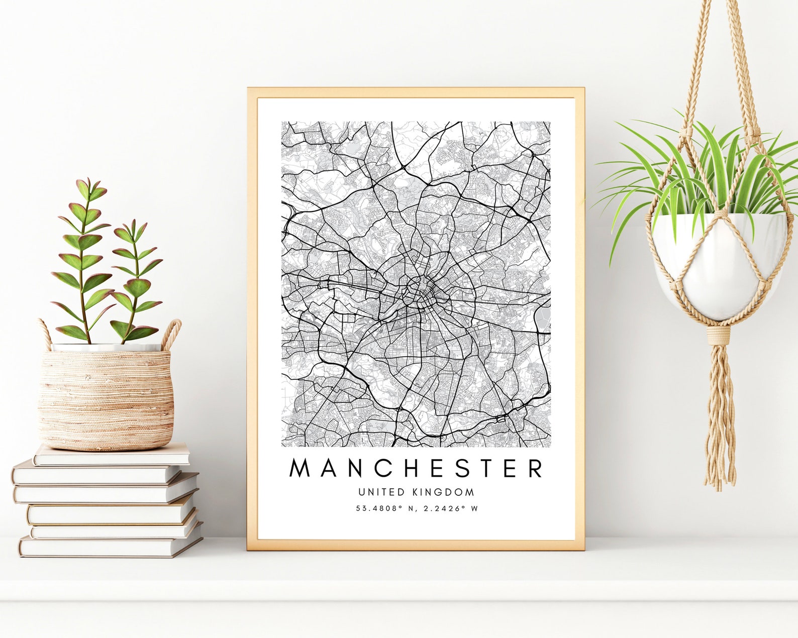 Manchester Map Art Print Manchester Wall Map Poster | Etsy