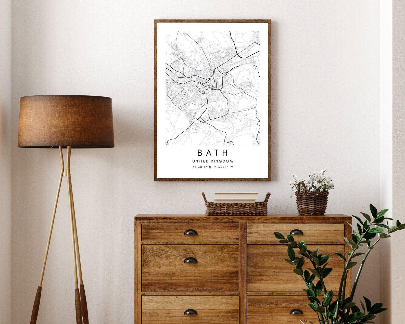 Bath City Map Print Bath England Printed Map Poster Bath | Etsy