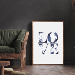 Love One Word Wall Art Letter Wall Art Trendy Housewarming - Etsy