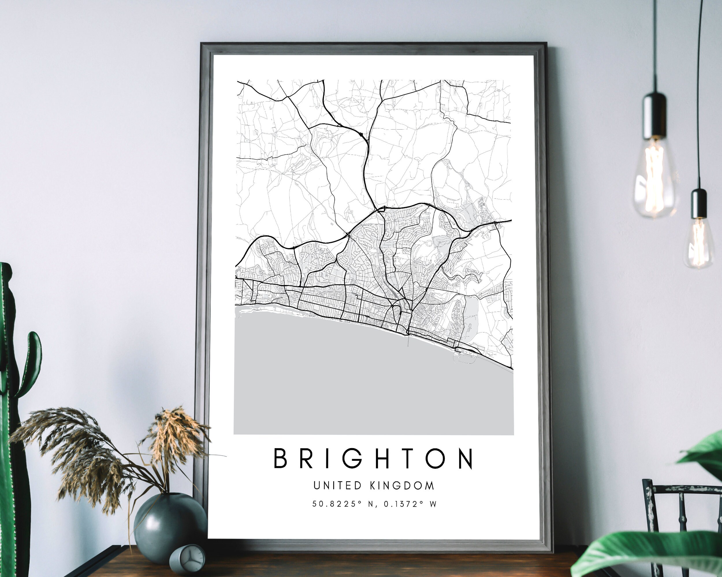 Brighton Travel City Map Gift - Brighton Wall Art Map Poster - Brighton ...