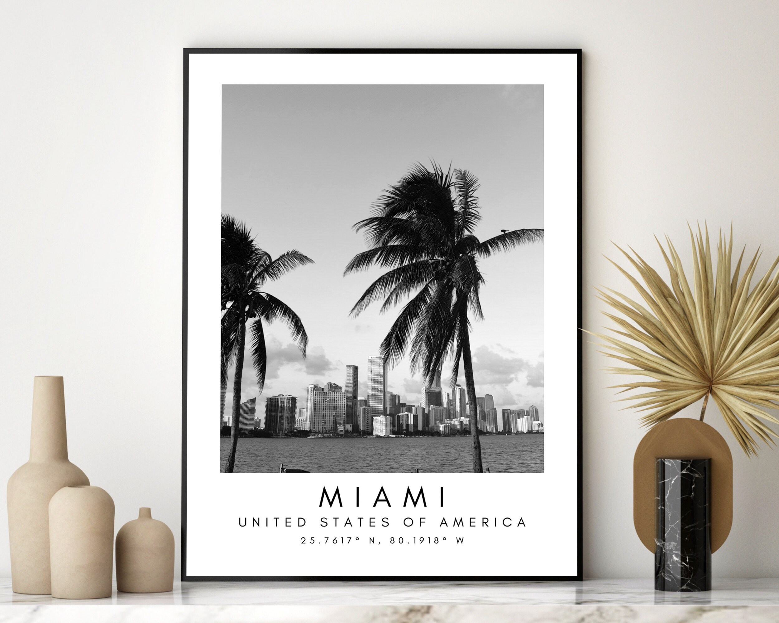 Miami Beach Print Miami Wall Decor State Digital Print | Etsy