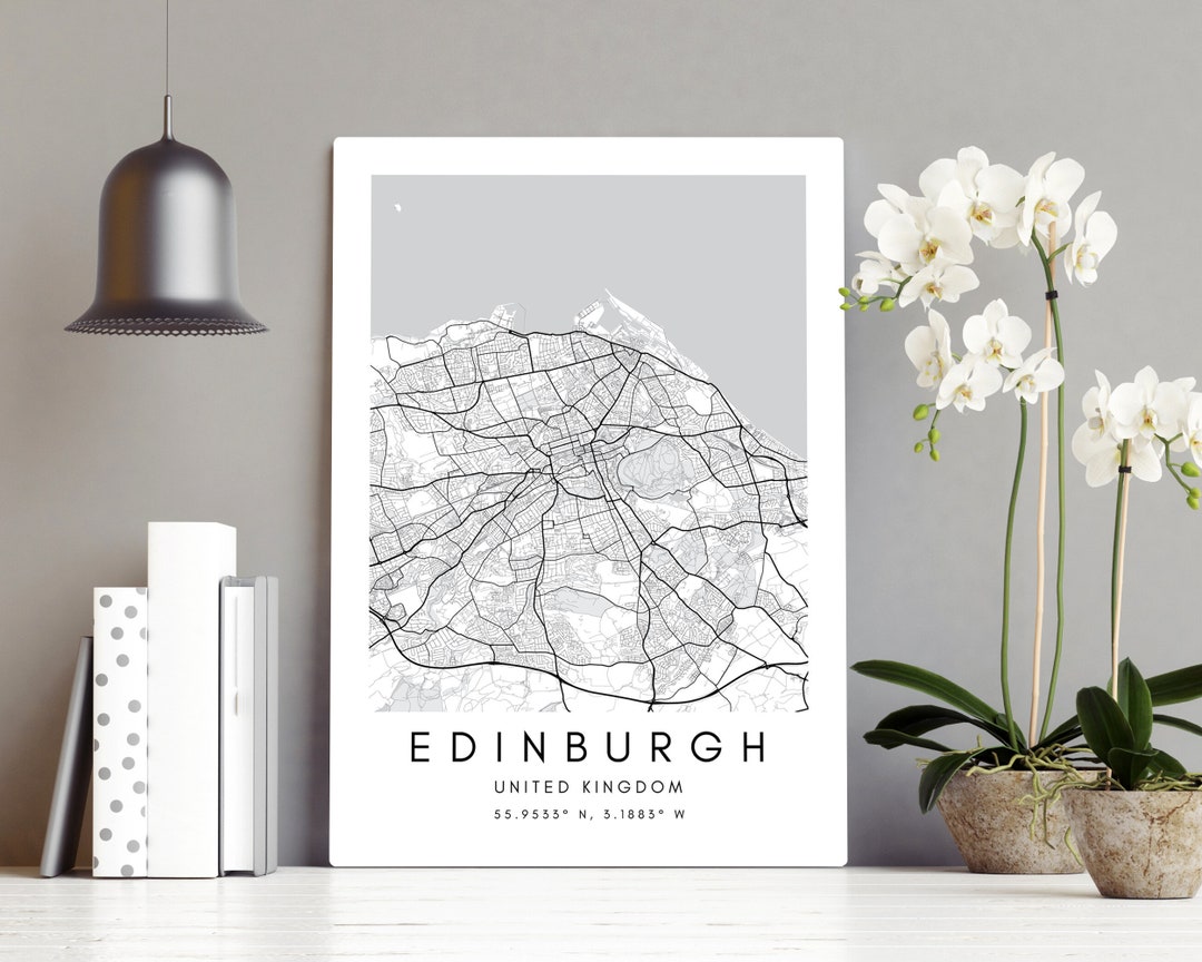 Edinburgh Map Art Print Download - Edinburgh City Map Poster – Street ...