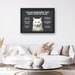 Funny White Cat House Rules Print: Cat Lover Gift - Etsy