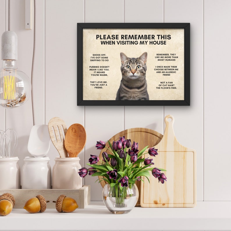 Funny Tabby Cat House Rules Print: Humorous Cat Lover Gift - Etsy