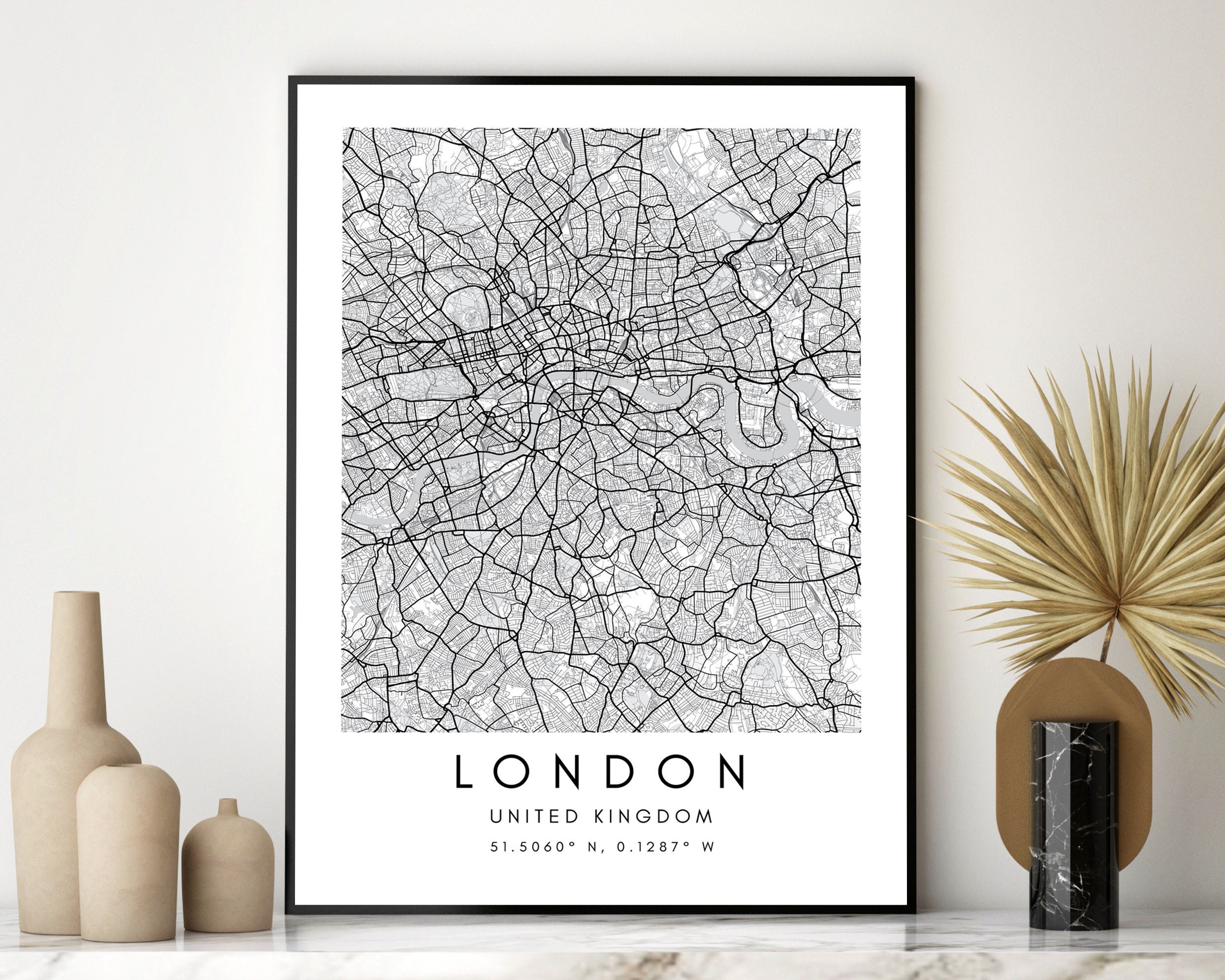 London City Map Poster Print London Wall Map Poster - Etsy UK