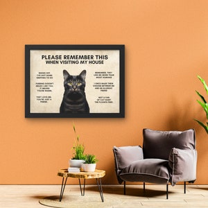Funny Black Cat House Rules Print: Humorous Cat Lover Gift - Etsy