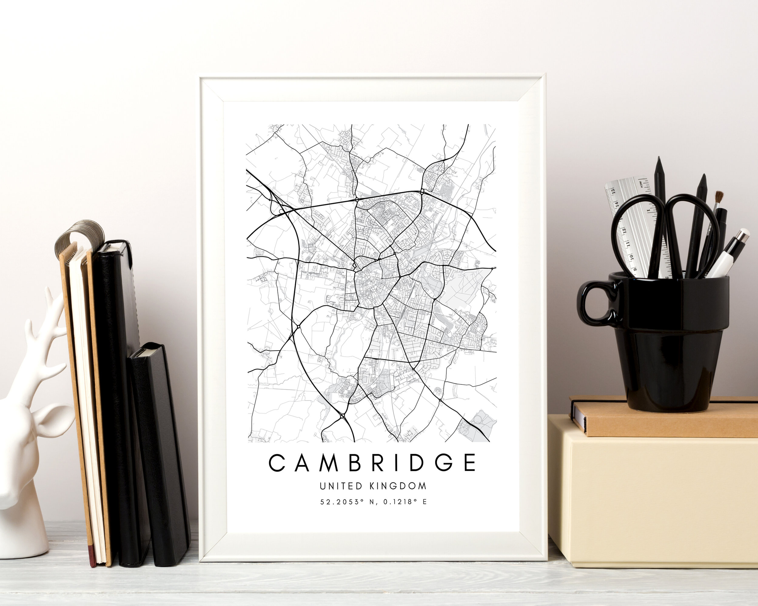 Cambridge Wall Printable Map Cambridge Road Printable Gift | Etsy UK