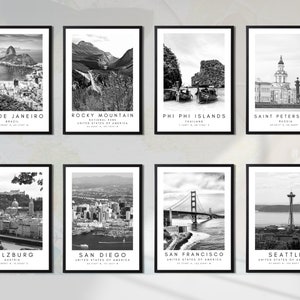 Custom Cityscape Print: Black & White Landmark Art With Coordinates - Etsy