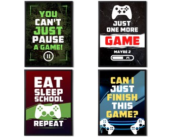 Can I Just Finish This Game - Gaming Poster Print - Gamer Wall Art - A4 ...