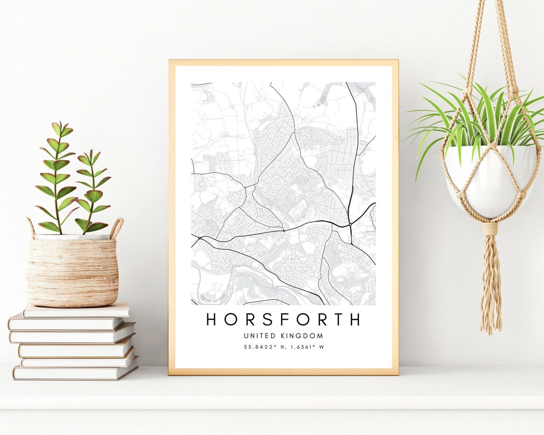 Horsforth Minimalist Print - West Yorkshire Wallart - Framed Print ...