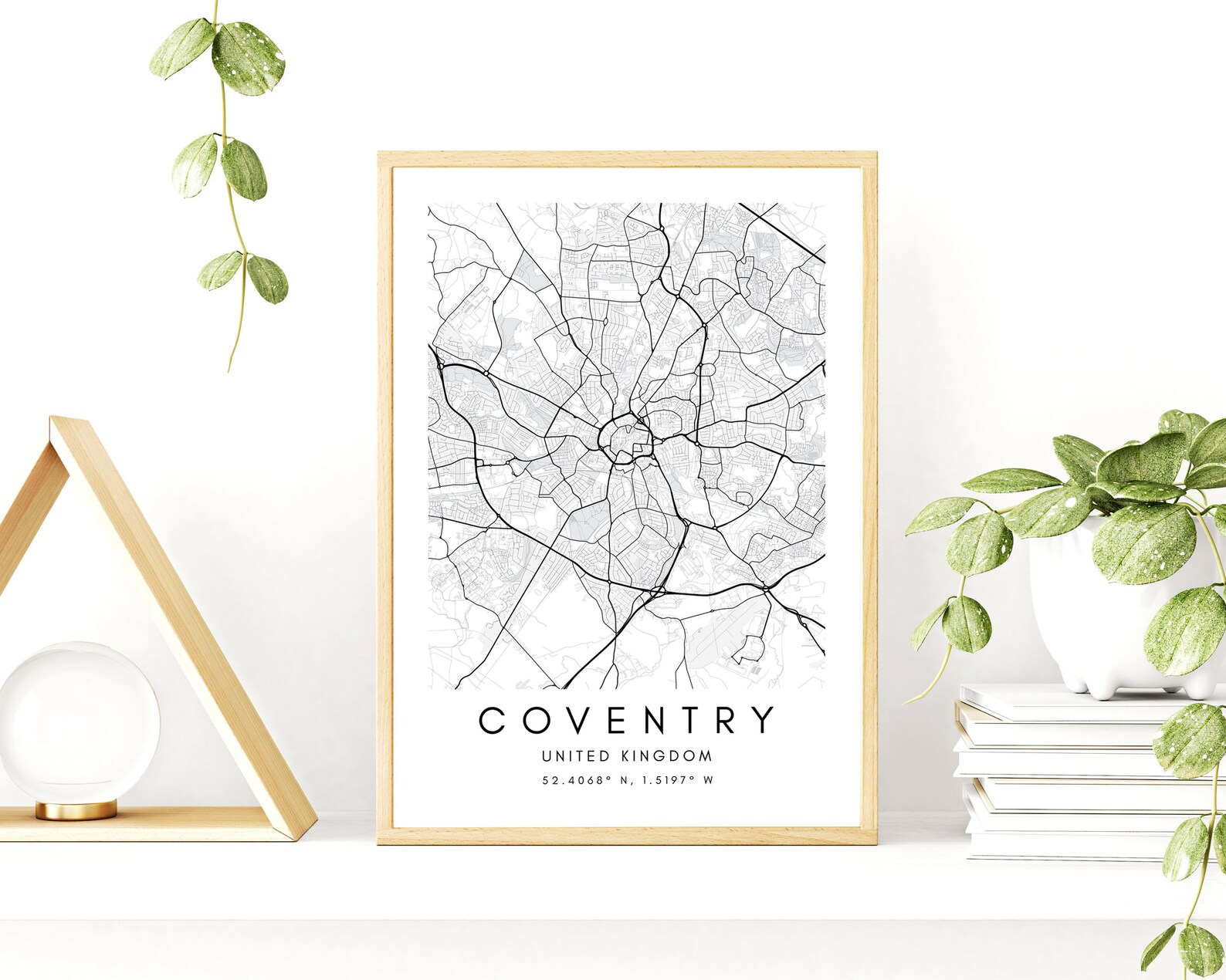 Coventry Minimalist Map Art Coventry Framed Wallart UK - Etsy UK