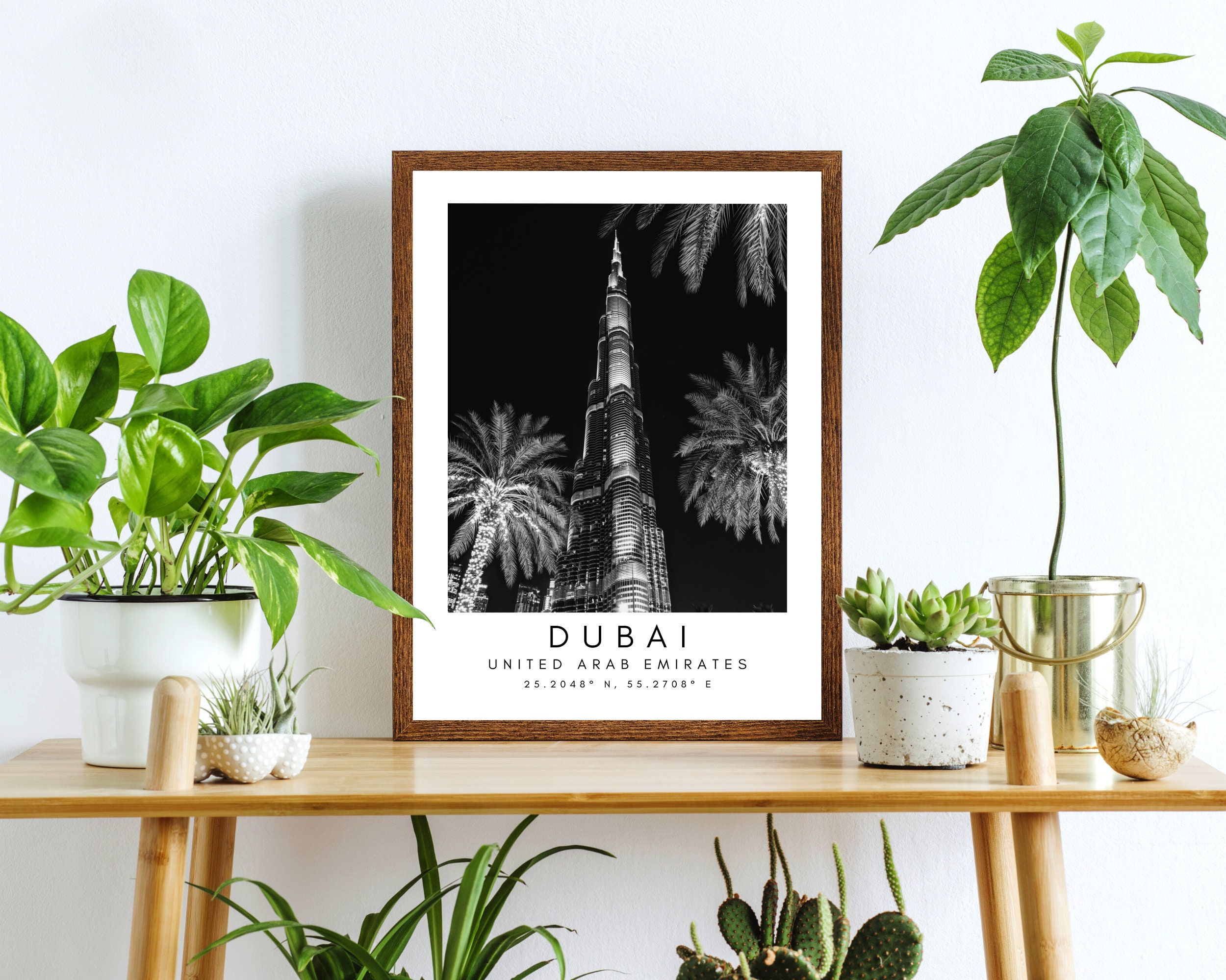 Dubai Print: Black and White Burj Khalifa Landmark Art - Etsy
