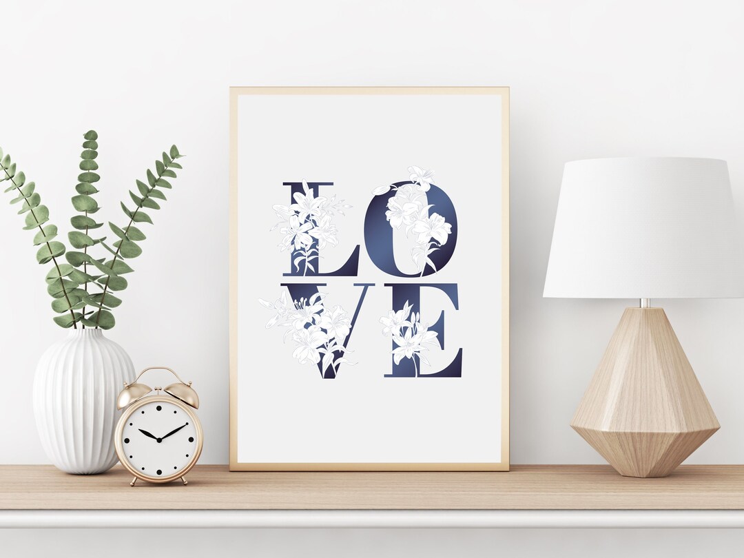 Love One Word Wall Art, Letter Wall Art, Trendy Housewarming Wall Art ...
