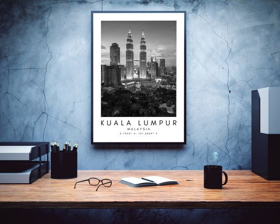 Kuala Lumpur Travel Print KL Poster Unique Wallart Decor | Etsy