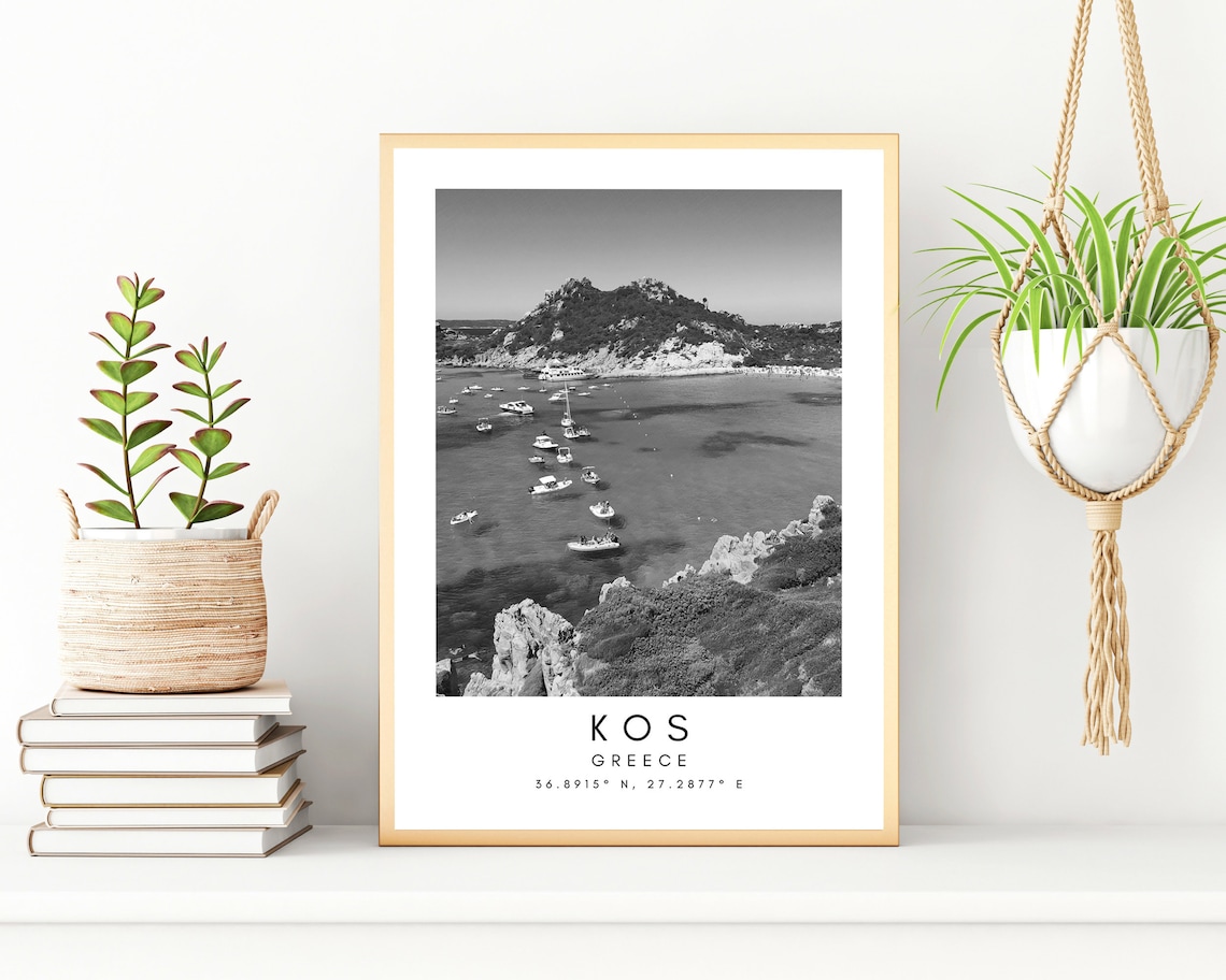 Kos Print Wall Art Kos Travel Art Greece Art Print Kos | Etsy
