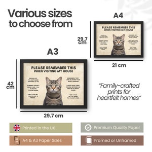 Funny Tabby Cat House Rules Print: Humorous Cat Lover Gift - Etsy