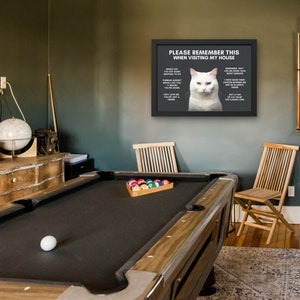 Funny White Cat House Rules Print: Cat Lover Gift - Etsy