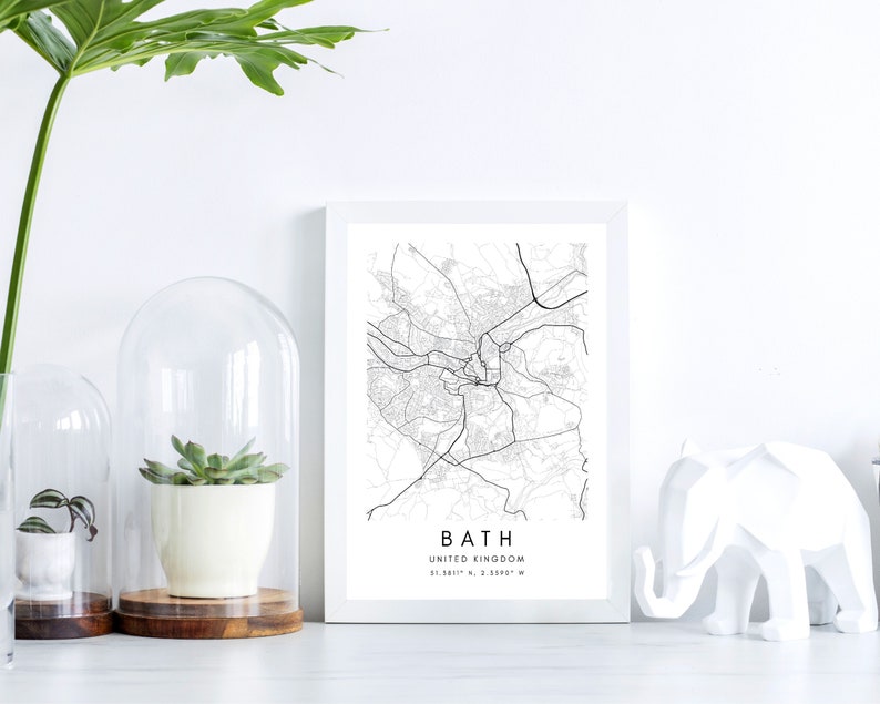 Bath City Map Print Bath England Printed Map Poster Bath - Etsy UK