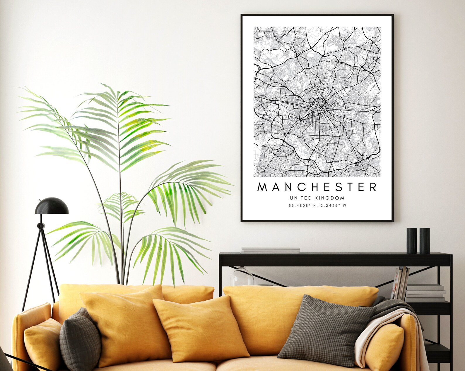 Manchester Map Art Print Manchester Wall Map Poster | Etsy