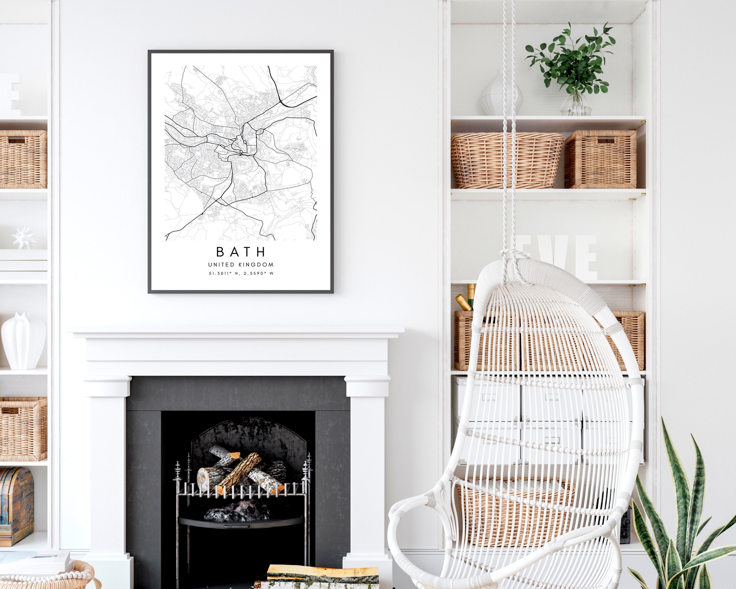 Bath City Map Print Bath England Printed Map Poster Bath | Etsy