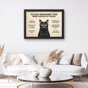 Funny Black Cat House Rules Print: Humorous Cat Lover Gift - Etsy