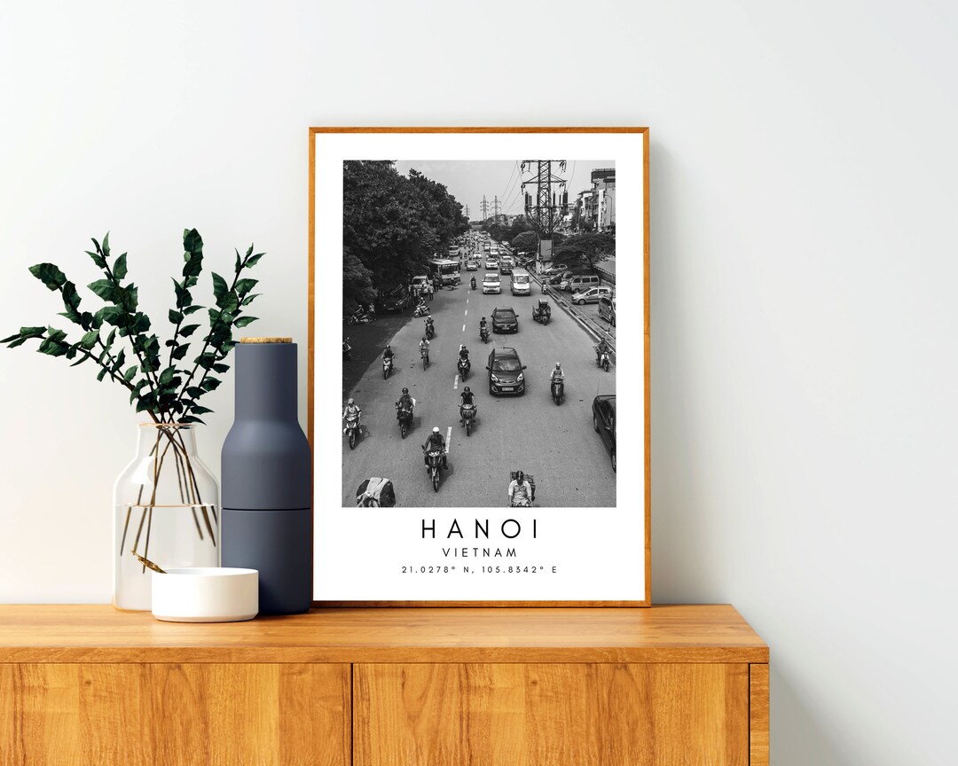 Hanoi Skyline Travel Print, Vietnam Poster, Unique Wallart Decor, Hanoi ...