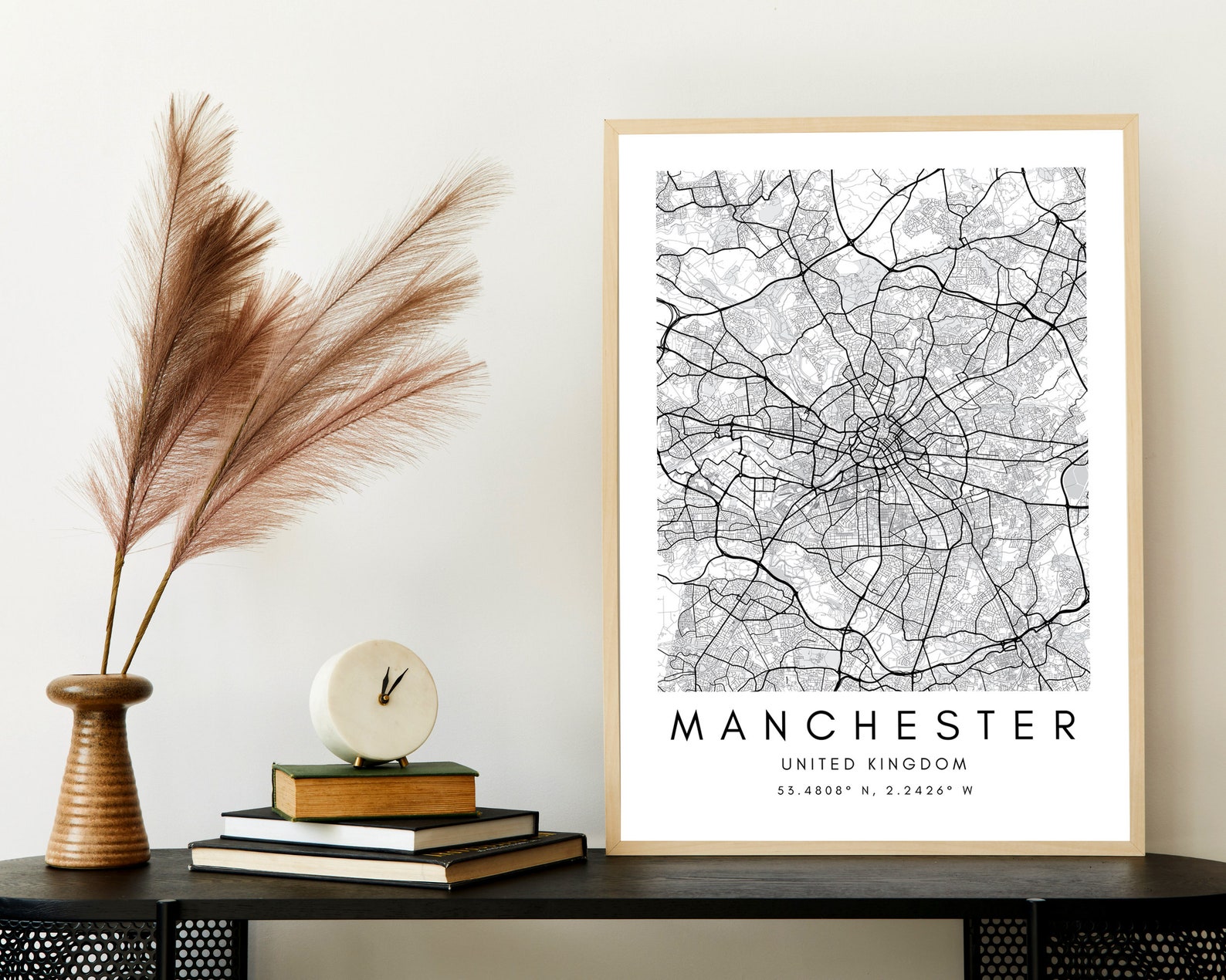 Manchester Map Art Print Manchester Wall Map Poster | Etsy