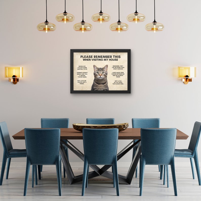 Funny Tabby Cat House Rules Print: Humorous Cat Lover Gift - Etsy