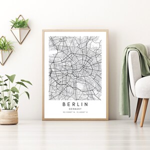 Berlin Germany City Map Poster Art Berlin Map Wall Art Gift | Etsy