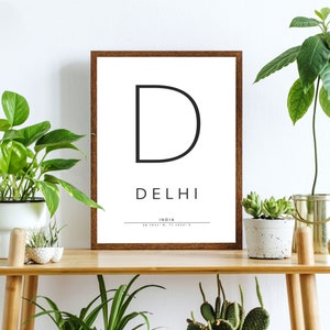 Delhi Letter Location Poster India City and Country - Etsy