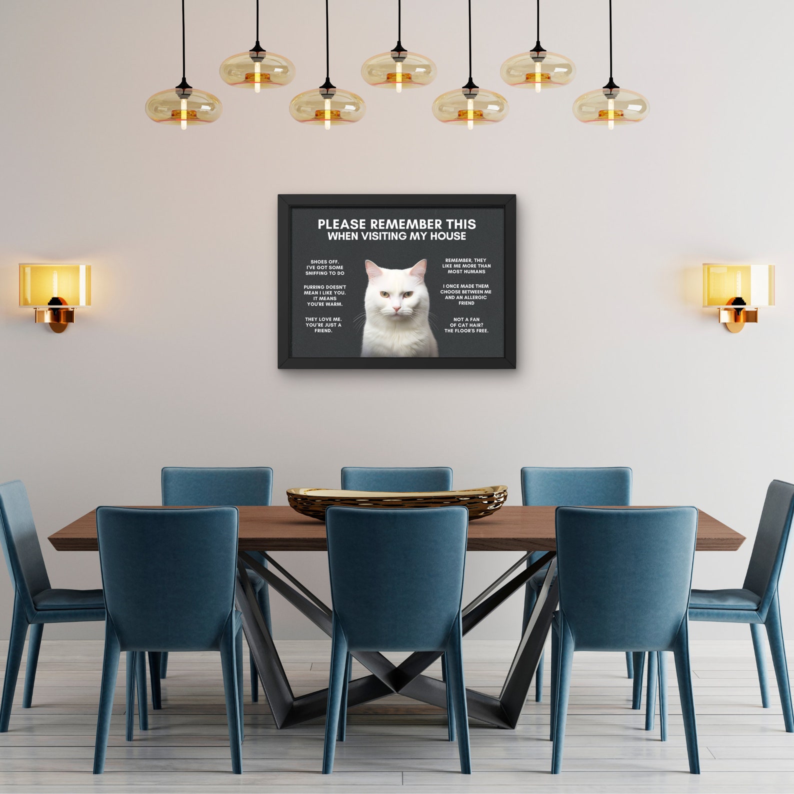 Funny White Cat House Rules Print: Cat Lover Gift - Etsy