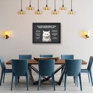 Funny White Cat House Rules Print: Cat Lover Gift - Etsy