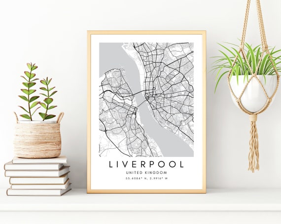 Liverpool Map Print Art Liverpool City Map Wall Art | Etsy UK