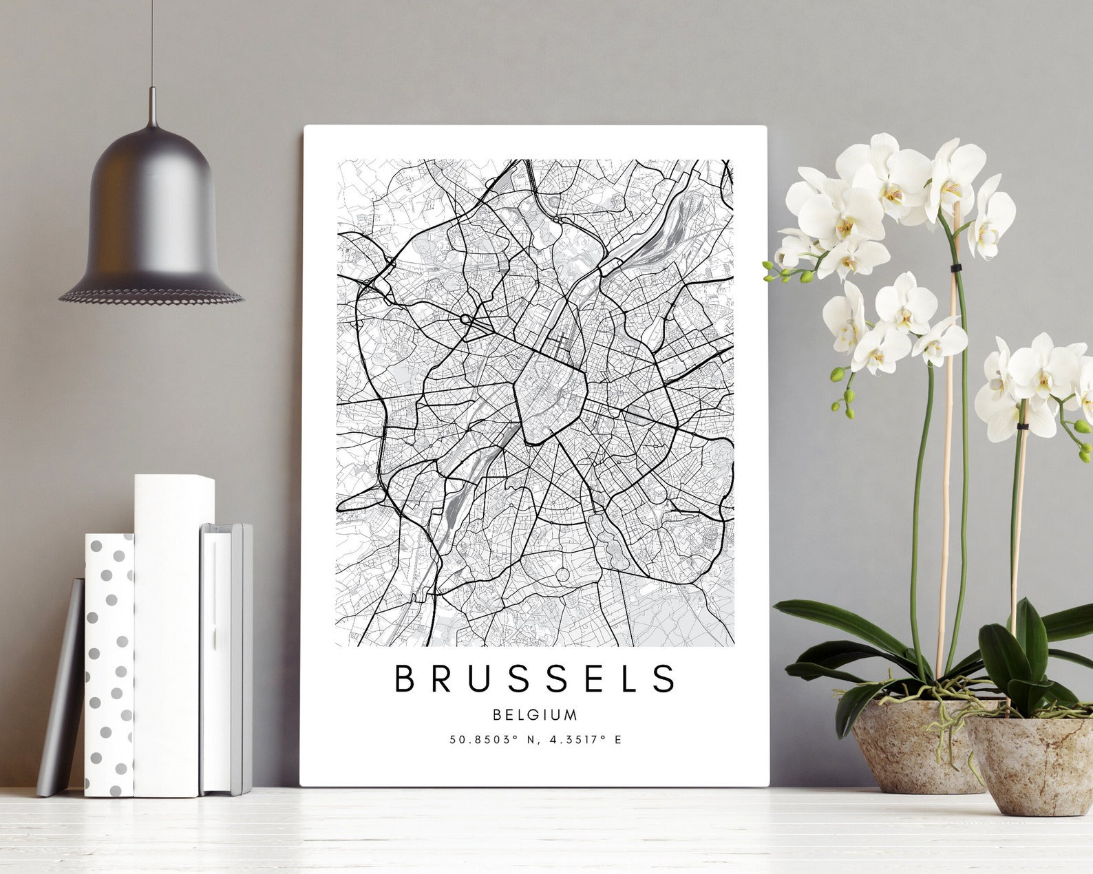 Brussels Belgium Printable Map Art Brussels Map Poster Print | Etsy