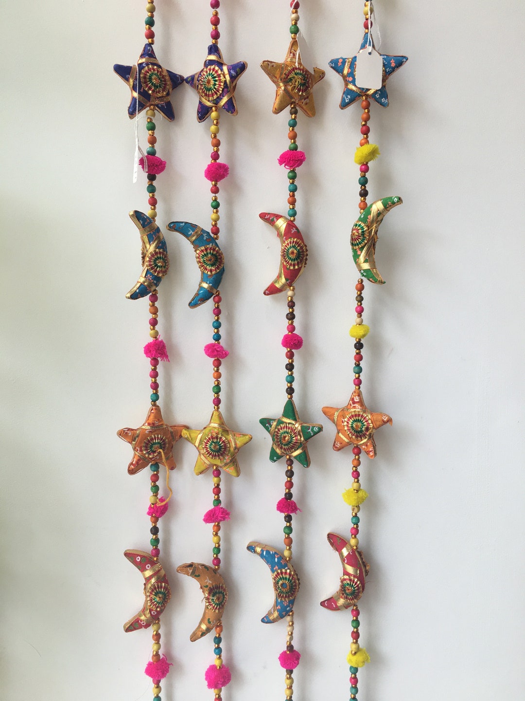 Indian Moon & Stars Hanging Decoration: Boho Tota Bells Chimes - Etsy