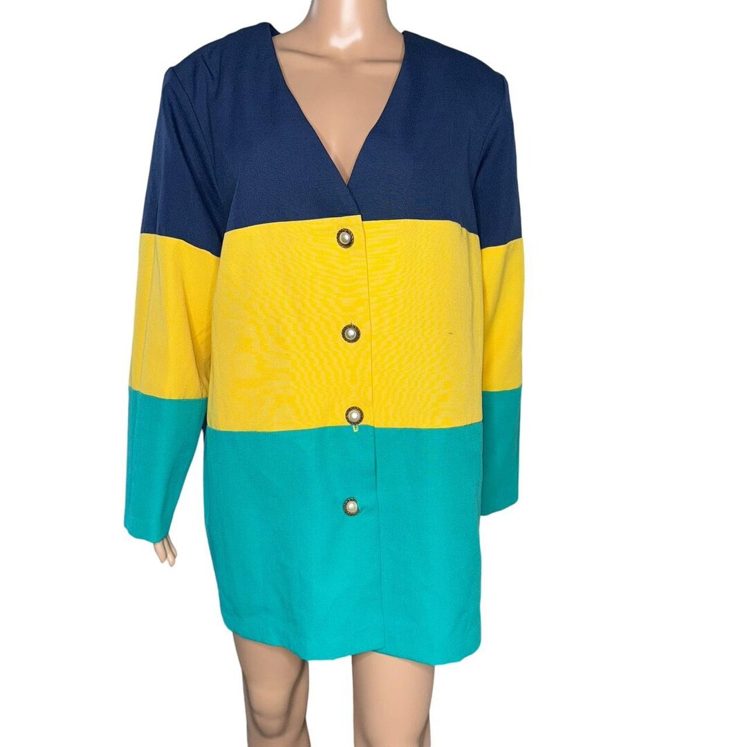 Vintage Lane Bryant Colorblock Blazer - Etsy