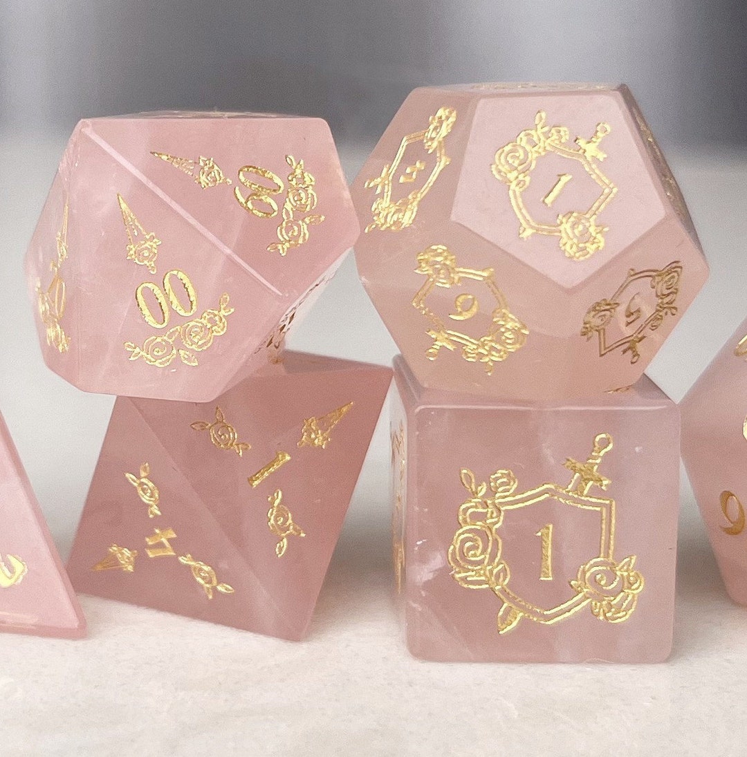 Rose D20 Dice Shield Dice Rose and Dagger Dungeons & Dragons DND Dice ...