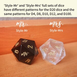Set Mr Mrs D20 Dice | Wedding Dice | Groom and Bride | Dungeons ...
