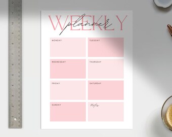 Printable Weekly Schedule Undated Weekly Planner Instant - Etsy Canada