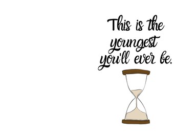 Hourglass Birthday Card - Etsy UK