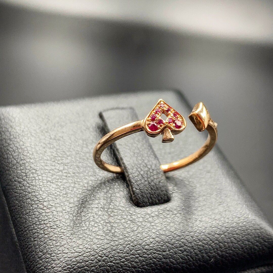 Natural Ruby Heart Ring, Ruby Stacking Ring, Minimalist Ruby Ring ...