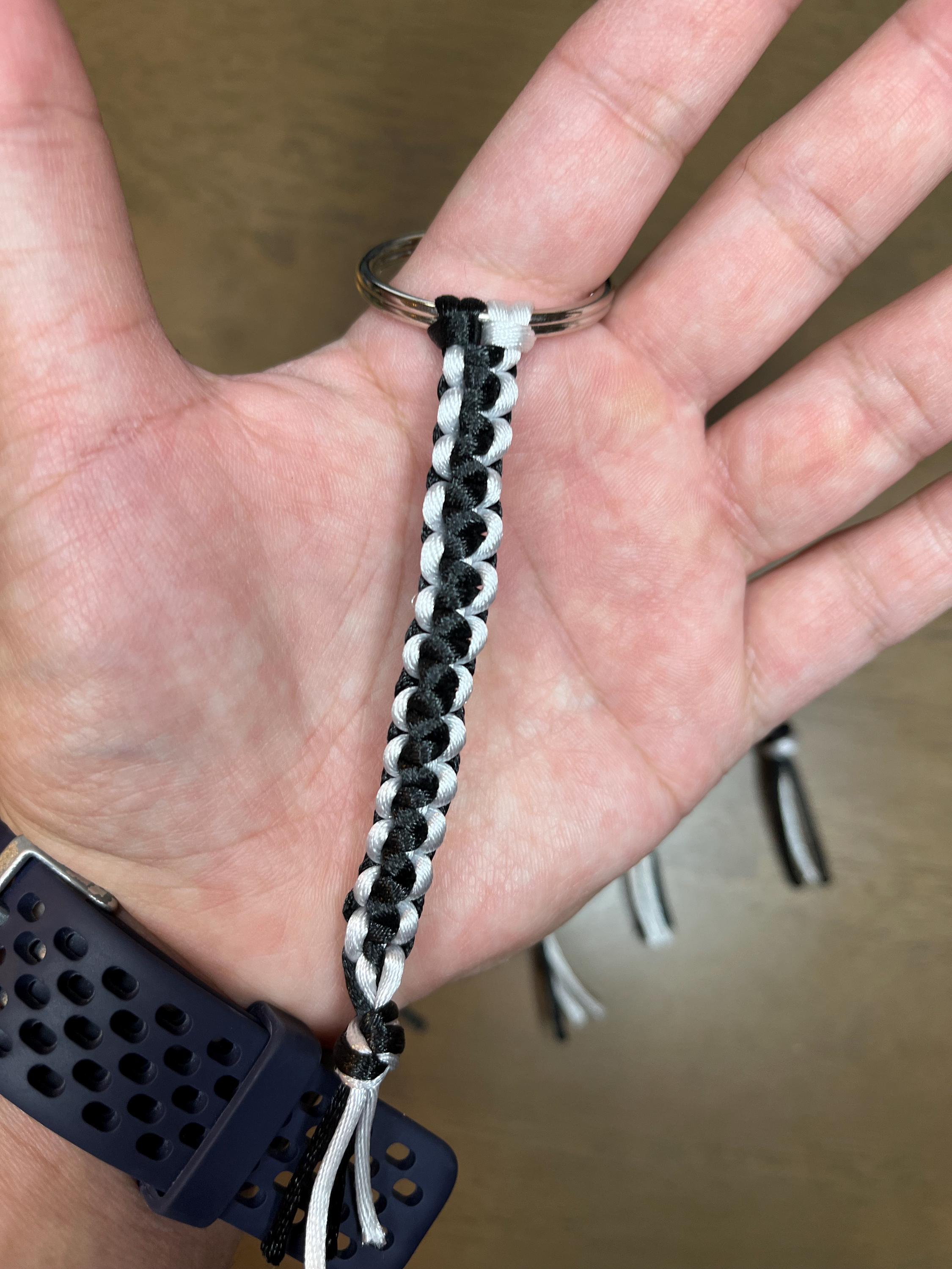 Black and White Monotone Square Knot Keychain Fob - Etsy