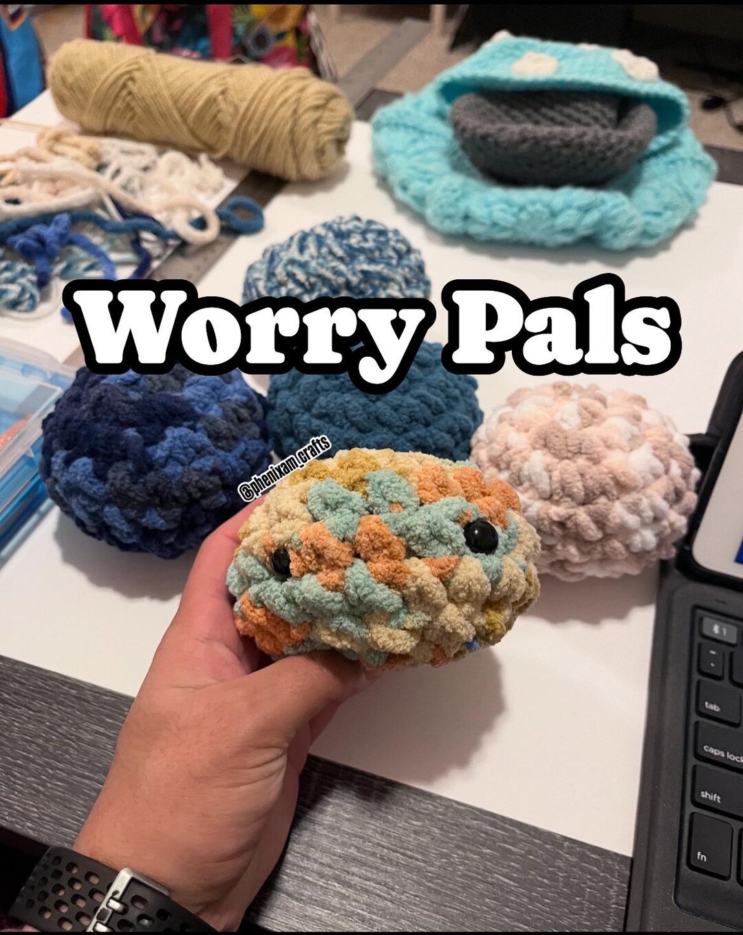 Worry Pals Crochet Fidget Relief Calming ADHD ASD Autism Stress Ball ...