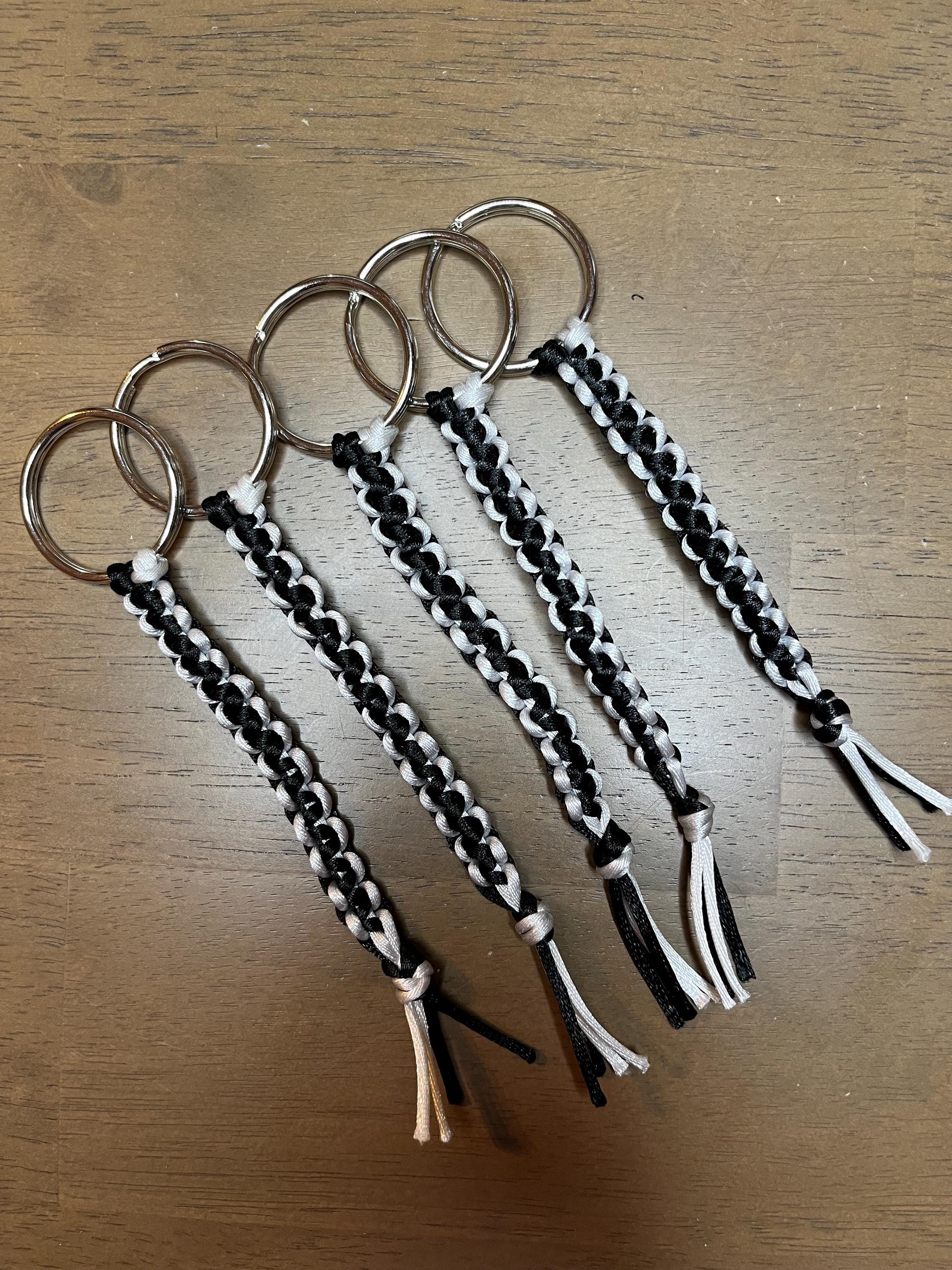 Black and White Monotone Square Knot Keychain Fob - Etsy